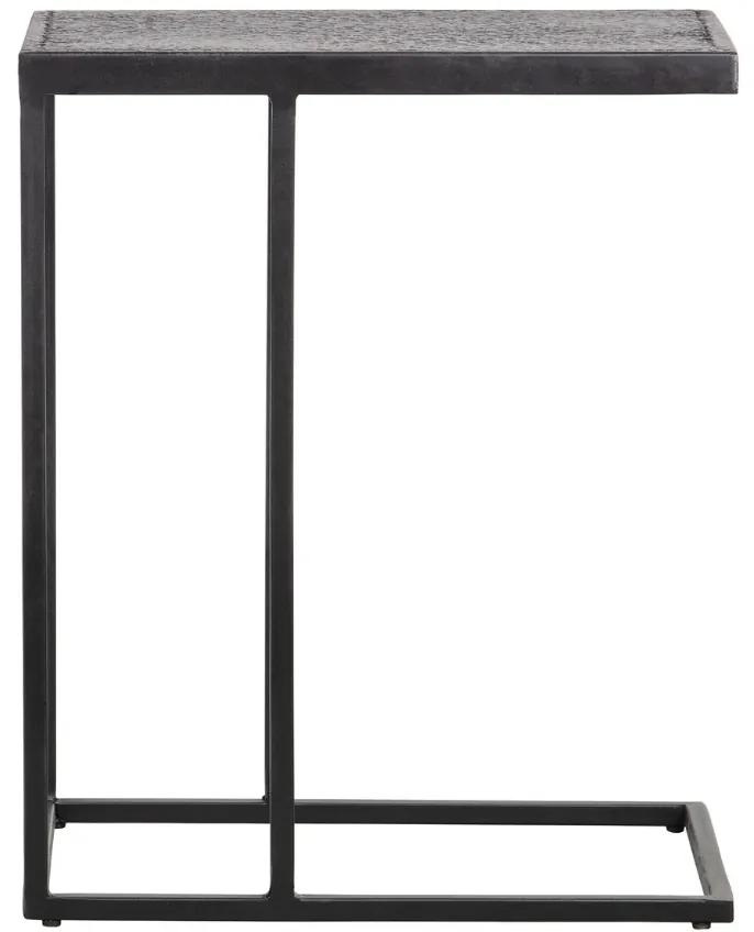 Hoorns Černý kovový odkládací stolek Fabe 55 x 45 cm