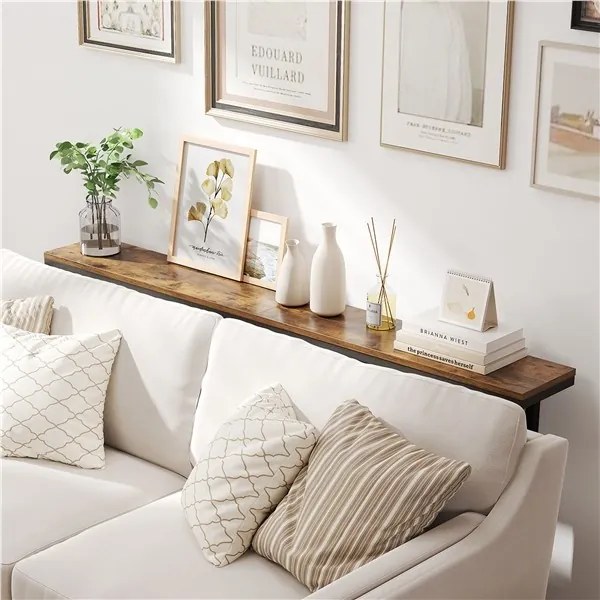 Odkládací stolek Yaheetech – rustikální hnědá, 160 cm (délka) × 20 cm (šířka) × 81 cm (výška) (256999167573)
