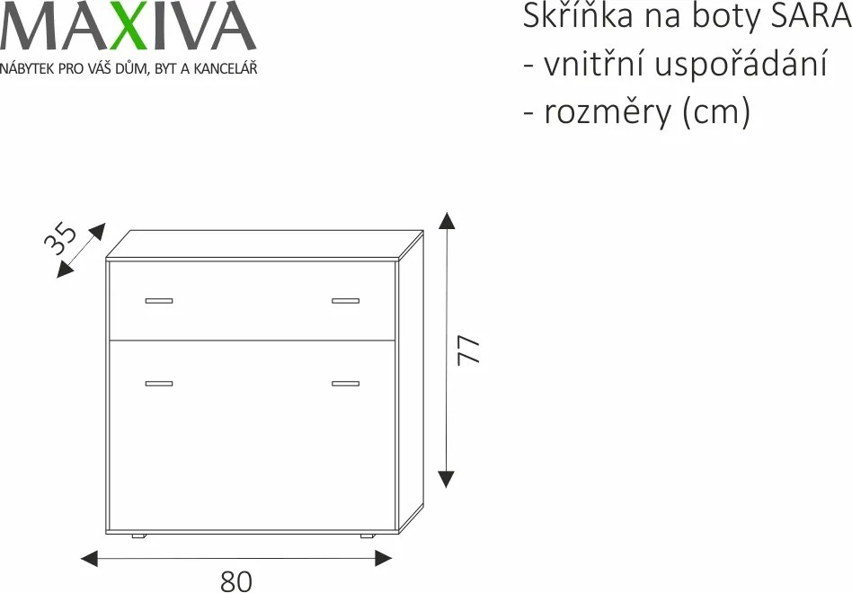 MAXIVA Předsíňová stěna - SARA, světlá borovice/tmavá borovice