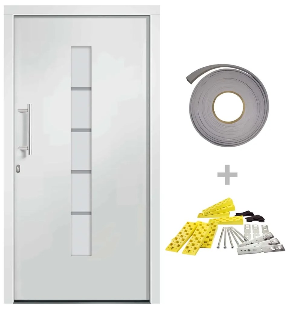 Vchodové dveře hliník a PVC bílé 110 x 210 cm - Default Title