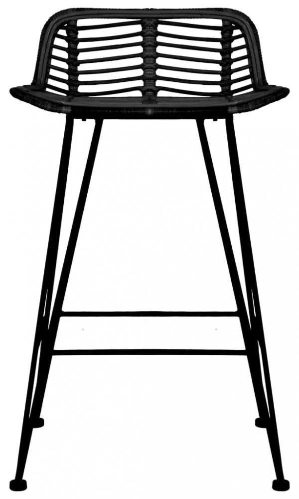 Barové židle 2 ks ratan / kov Dekorhome Přírodní