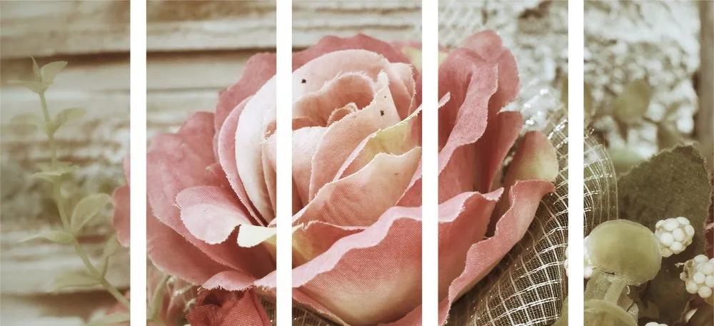 5-dílný obraz elegantní vintage růže Varianta: 100x50