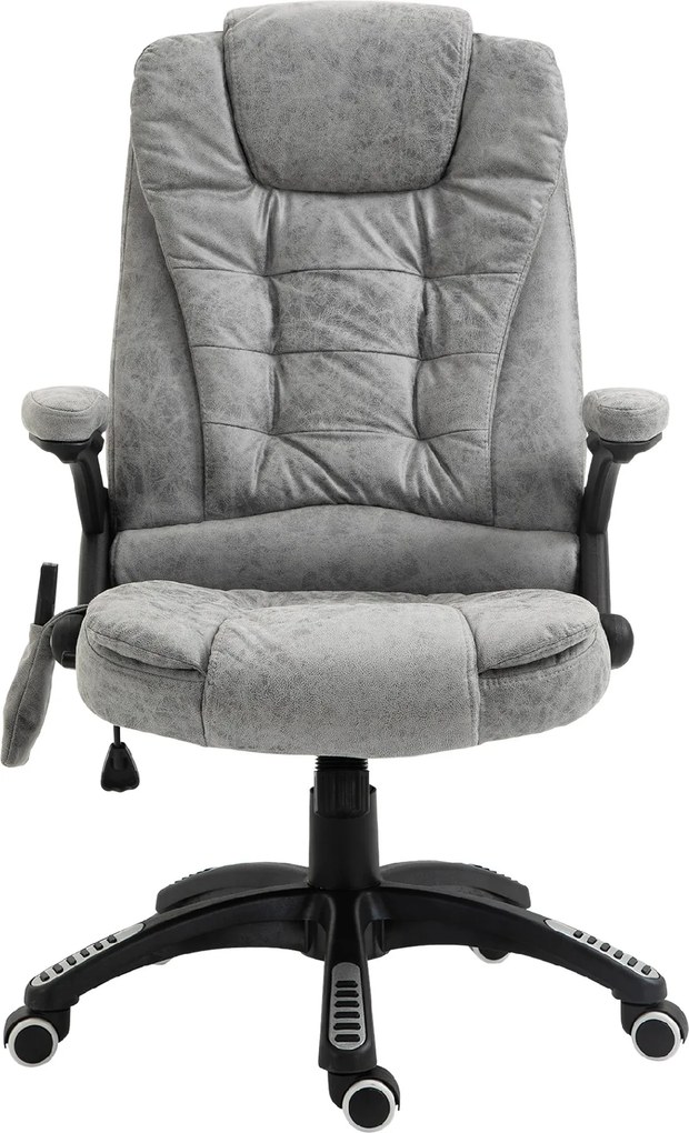 Kancelářská židle Vinsetto s masážní a tepelnou funkcí, ergonomická, výškově nastavitelná, bez tření, 6 masážních bodů, 68 Š x 72 H x 110-120 V cm, š…