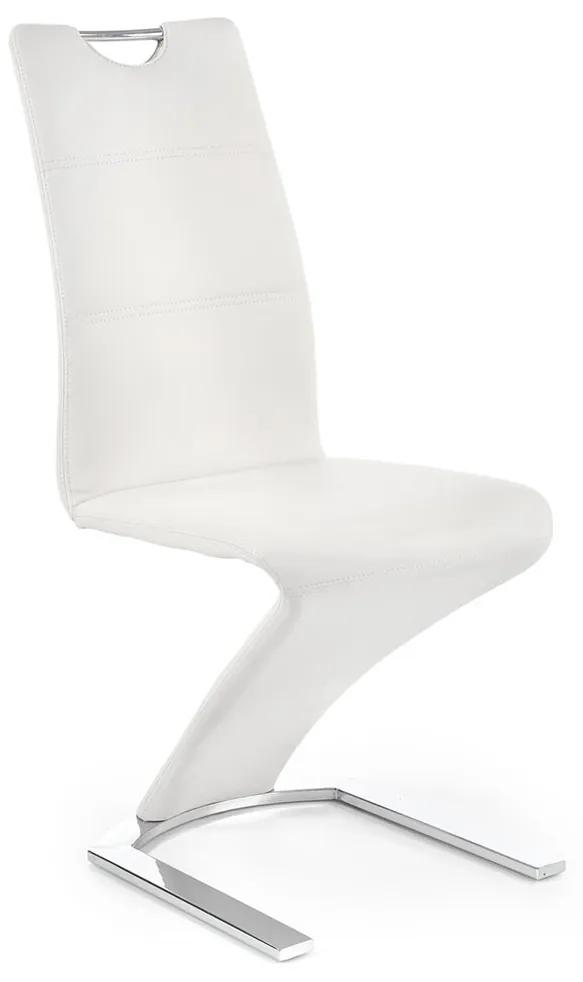 Židle K188 chrom, bílá ekokůže