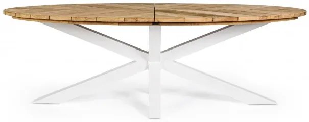 BIZZOTTO Oválný zahradní stůl PALMDALE 240x100cm bílé nohy 0804740
