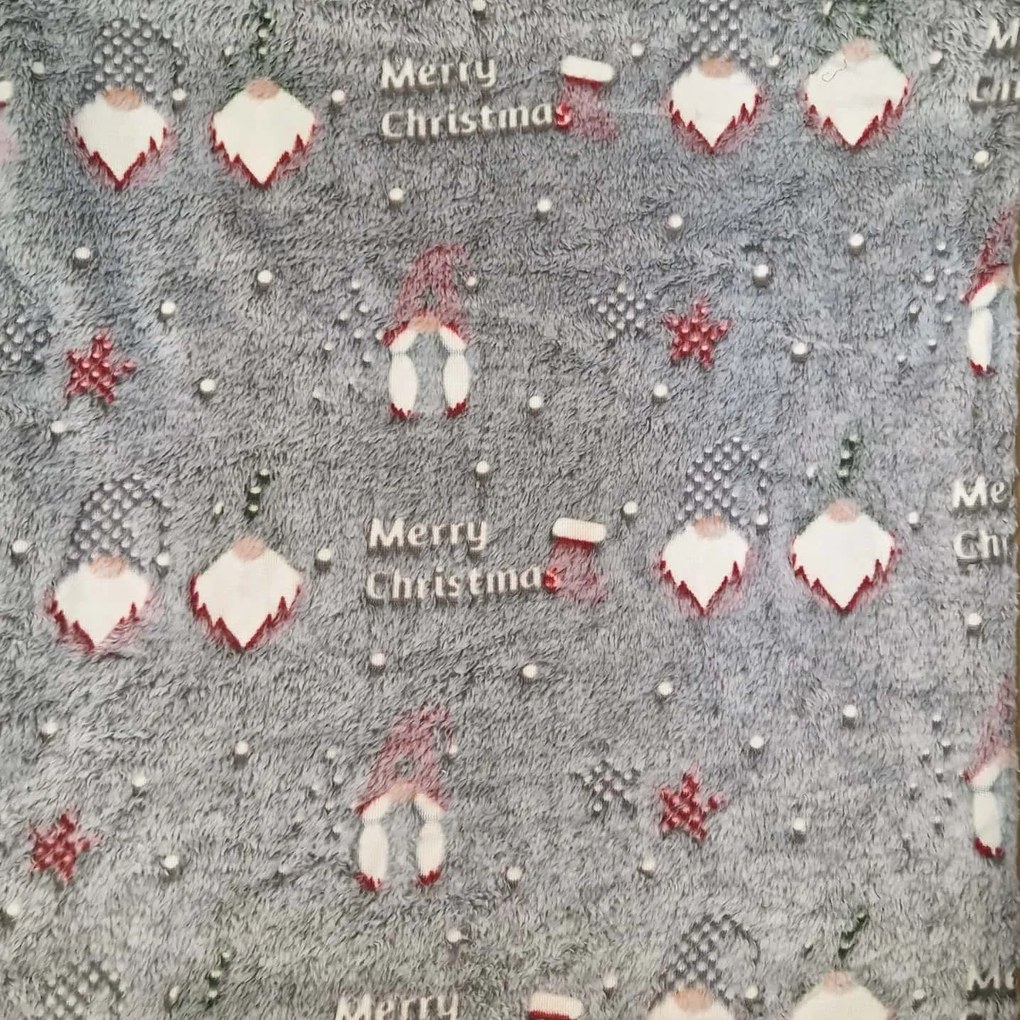 Sendia Svítící mikroplyšová deka Vánoční motiv 2 šedá