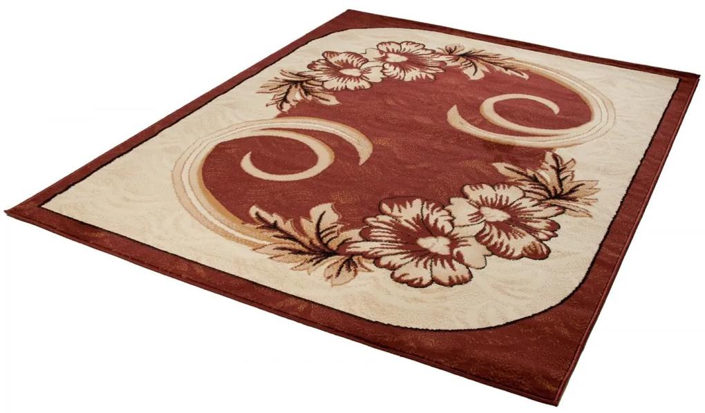 Chemex Moderní koberec Atlas - květiny a vlnky 1 - hnědý Rozměr koberce: 70x130 cm