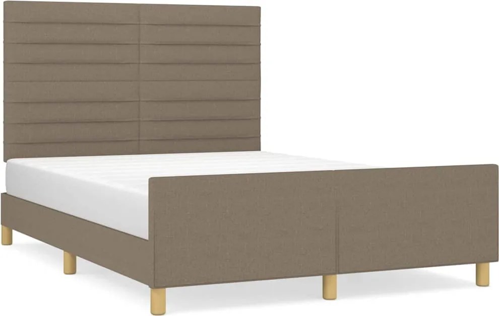 Rám postele bez matrace taupe 140 x 190 cm textil 3125134