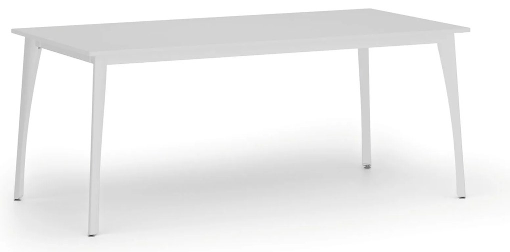 Jednací kancelářský stůl PRIMO OMEGA, 180x90 cm, bílá podnož, bílá