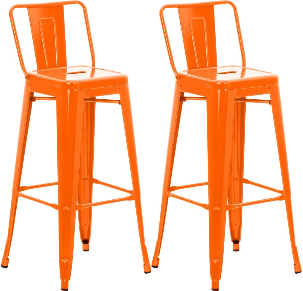 Sada 2 barových židlí Mason – oranžová