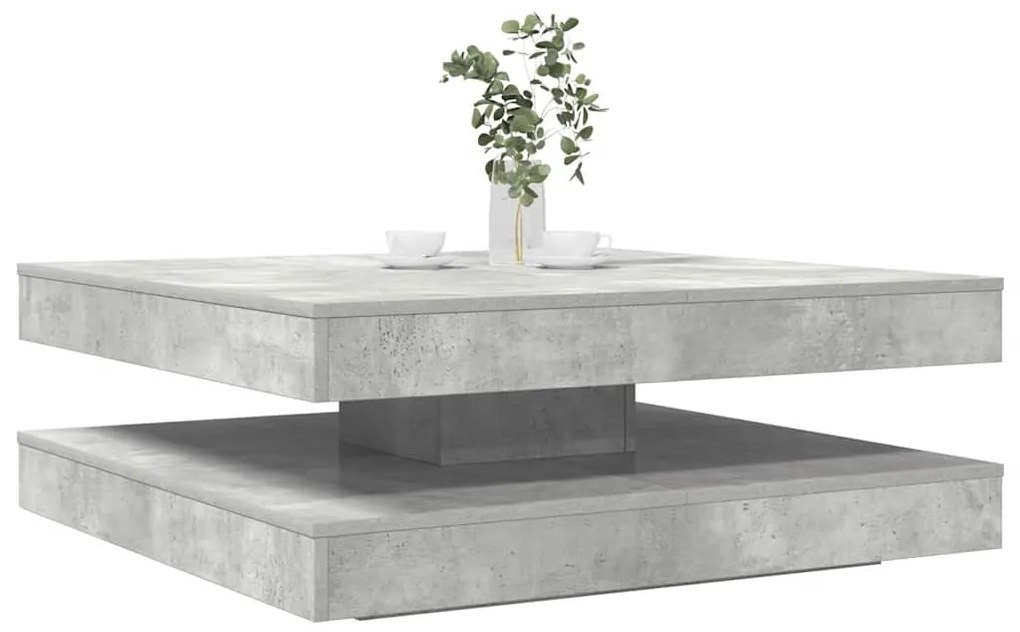 Konferenční stolek otočný o 360º betonově šedý 90x90x34,5 cm 3321354