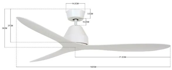 Lucci air 213040 - Stropní ventilátor WHITEHAVEN bílá + dálkové ovládání