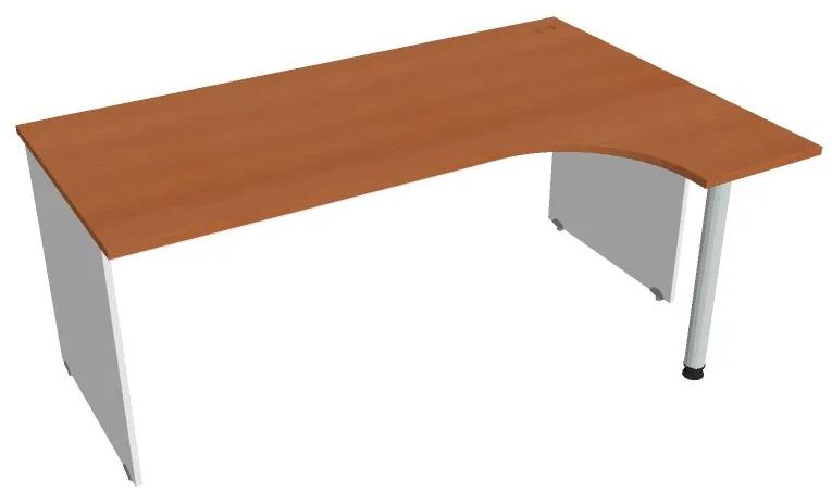 Stůl ergo levý 180*120 cm - Hobis Gate GE 1800 L Dekor stolové desky: třešeň, Dekor lamino podnože: bílá, Barva nohy: stříbrná