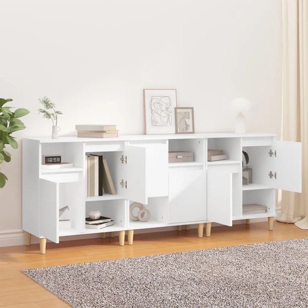 Příborníky 3 ks bílé 60 x 35 x 70 cm kompozitní dřevo 3185735