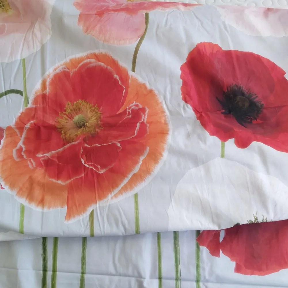 3D italské povlečení 100% bavlna Poppies - 220x200 / 2x70x90 cm