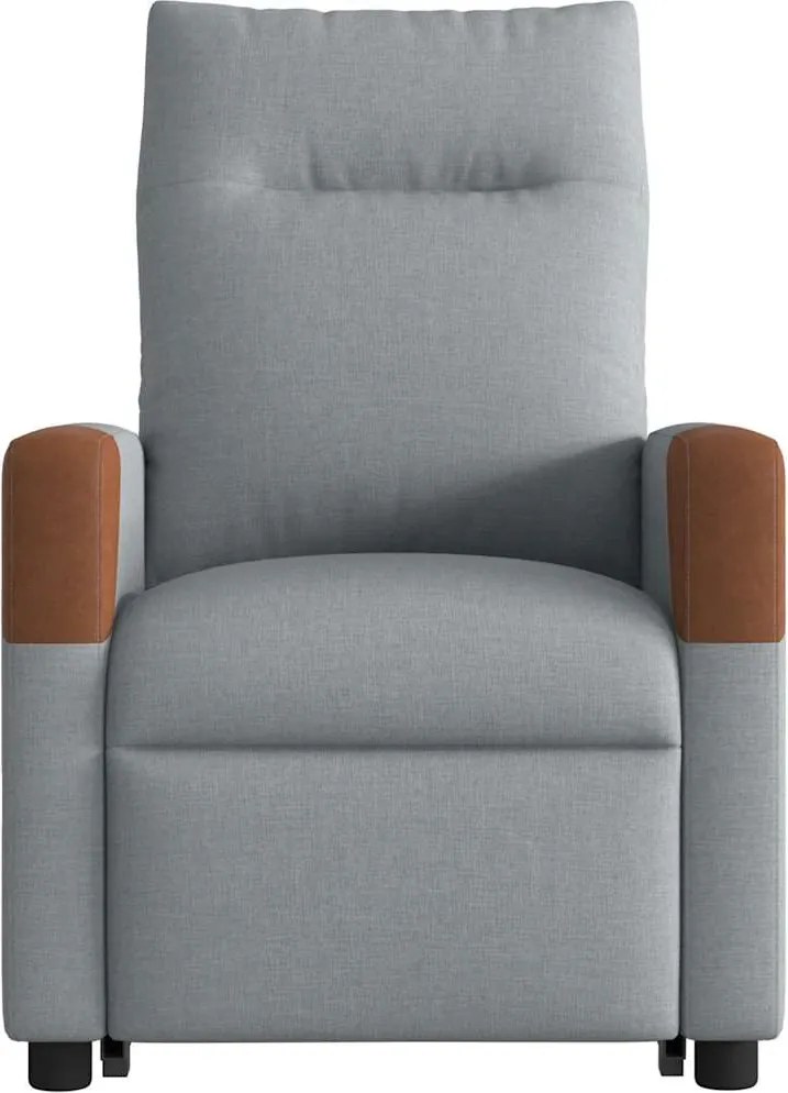 Zvedací polohovací křeslo světle šedé textil 3324006
