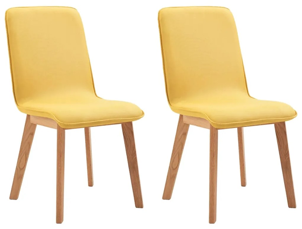 Jídelní židle Bronte - 2 ks - textil | žluté