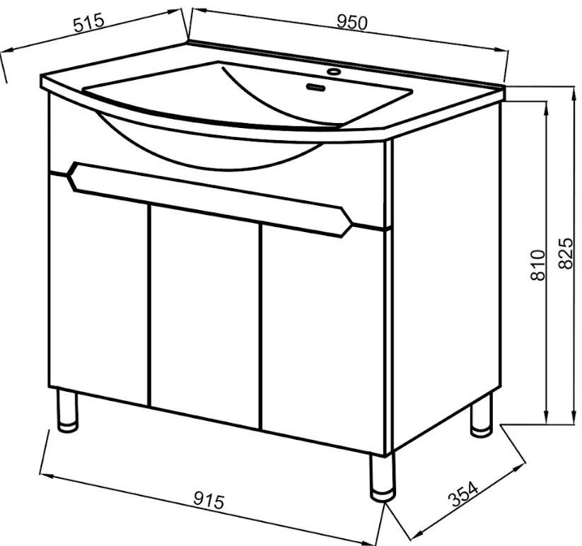 Lavedo Estel 95 koupelnová skříňka s umyvadlem z litého mramoru