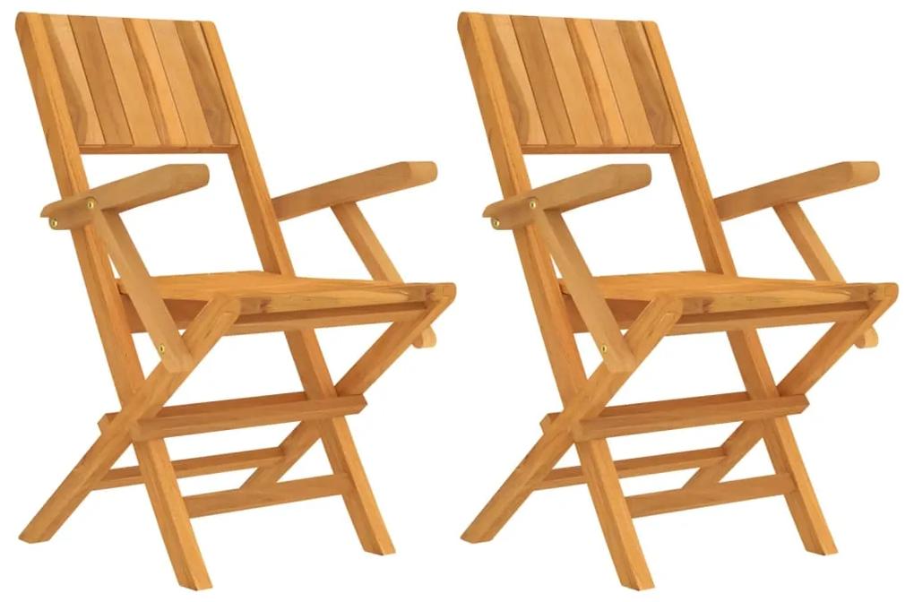 Skládací zahradní židle 2 ks 55x61x90 cm masivní teakové dřevo,  362760