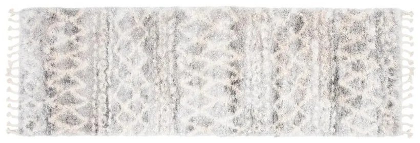 Kusový koberec shaggy Apache světle šedý atyp 80x300cm
