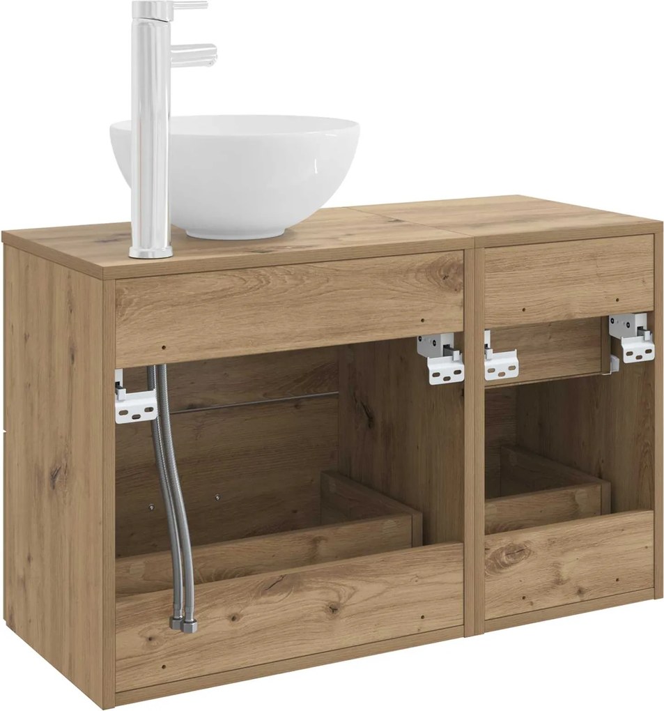 Sada koupelnového nábytku 2 ks Dub artisan Kompozitní dřevo 3403951