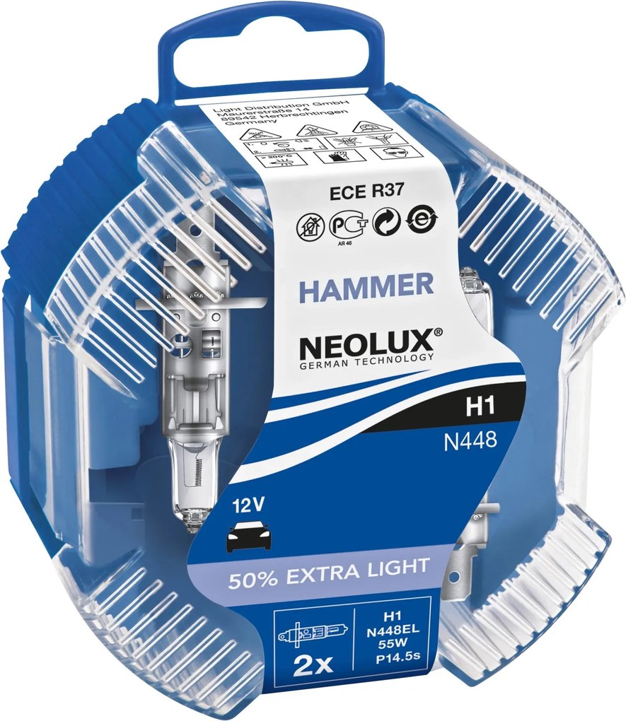 NEOLUX Žárovka do světlometu H1 Extra Light White Hammer box, 2 ks