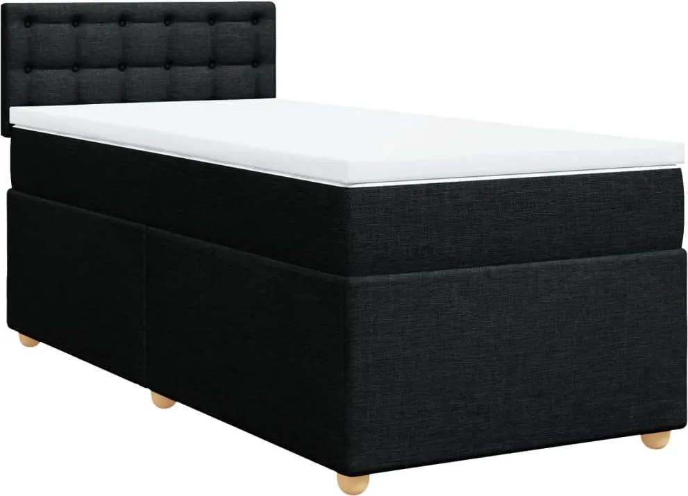 Box spring postel s matrací černá 80 x 200 cm textil 3288823