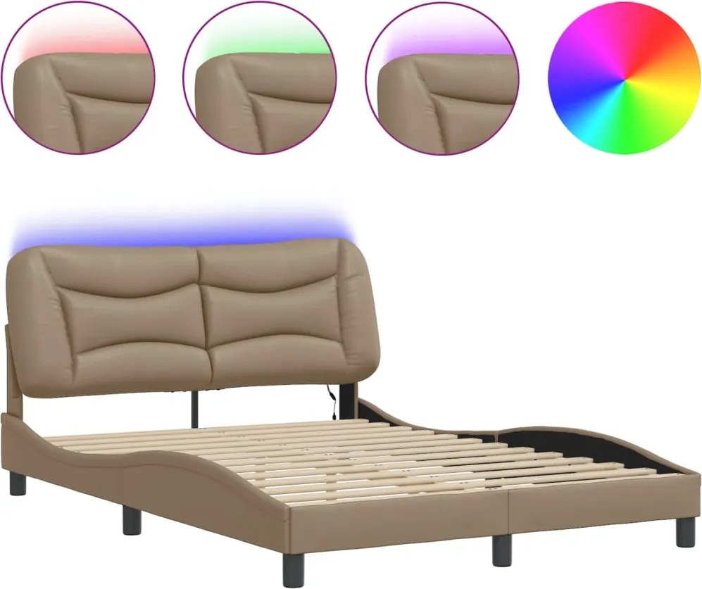 Rám postele s LED bez matrace Hvar cappuccino 140 x 190 cm 3213931