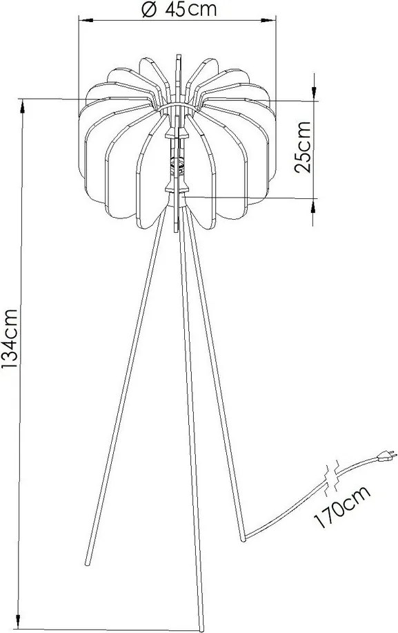Béžová stojací lampa s textilním stínidlem (výška 134 cm) Elom – Sollux