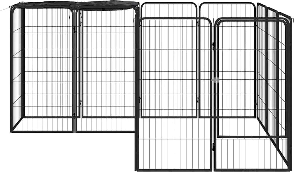 14panelová ohrádka pro psy černá 50 x 100 cm práškovaná ocel 3115949