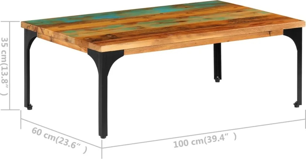 vidaXL Konferenční stolek 100 x 60 x 35 cm masivní recyklované dřevo [247322]