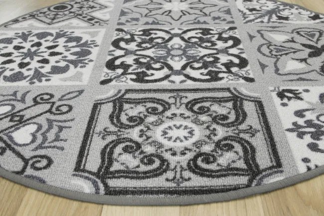 Protiskluzový koberec Patchwork šedý
