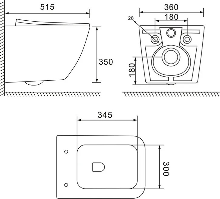 BPS-koupelny Podomítkový modul Geberit DuoFix s WC mísou YU-MTB-TR-03 + ovládací tlačítko Delta 01 bílá