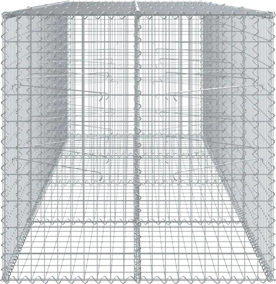 Gabionový koš s víkem 400 x 100 x 100 cm pozinkované železo 3295196