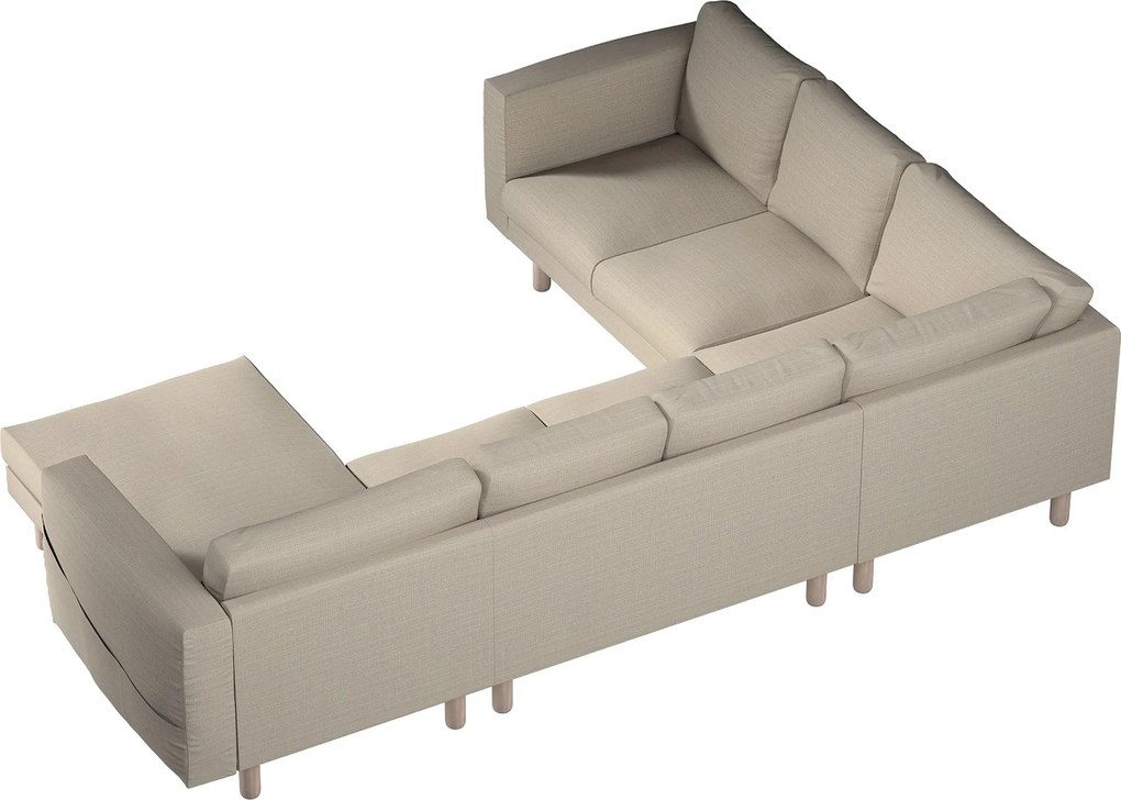 Potah na pohovku IKEA Norsborg rohová, 5-místná se šezlongem barva béžová látka pletený vzor