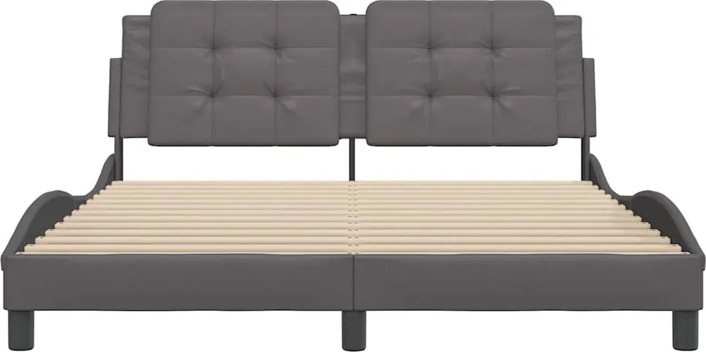 Rám postele bez matrace Zadar šedý 160x200 cm umělá kůže 3208194