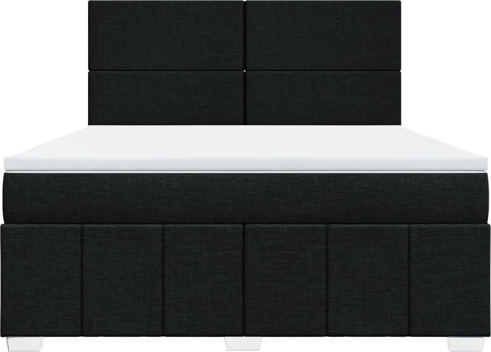 Box spring postel s matrací černá 180x200 cm textil 3291742
