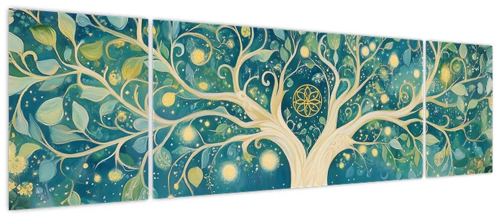 Obraz - Magický strom se spirálami (170x50 cm)