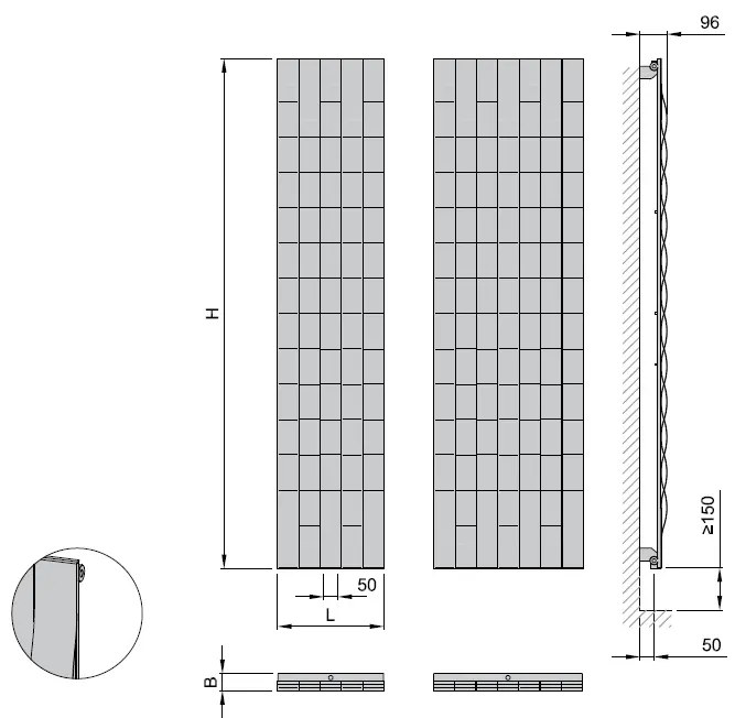 Isan Nias 1806 x 528 mm koupelnový radiátor bílý