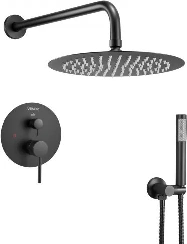 Sprchová baterie VEVOR, 254 mm – Matná černá