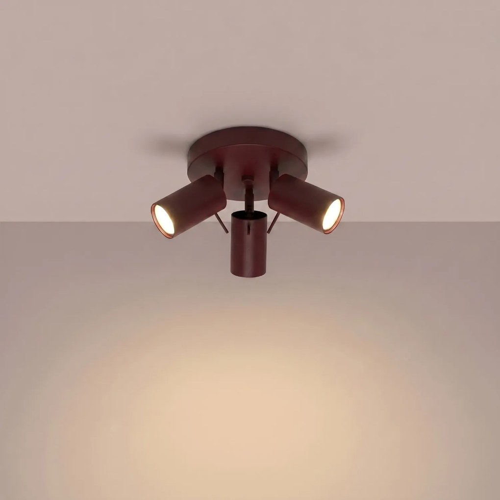 Sollux Lighting Stropní svítidlo RING 3P bordó