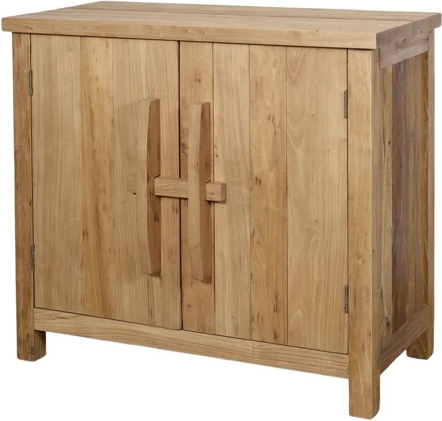 Přírodní dřevěná komoda se 2 dvířky Chennia - 80*43*72 cm
