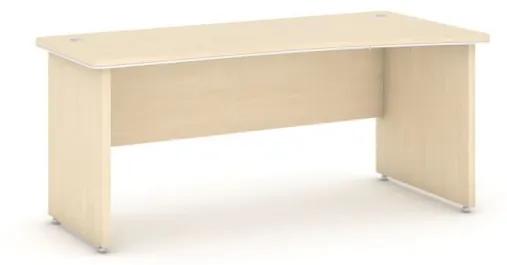 Rohový kancelářský psací stůl ARRISTO LUX , oblouk pravý, 2000 mm, bříza