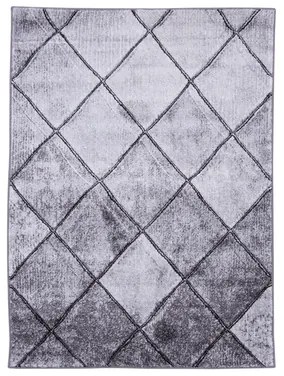 Koberec MILLEY s šedým kosočtvercovým vzorem 160 x 230 cm