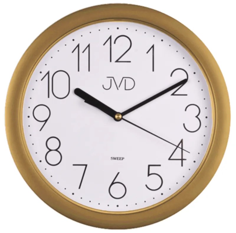 JVD Zlaté netikající tiché nástěnné hodiny  JVD HP612.26