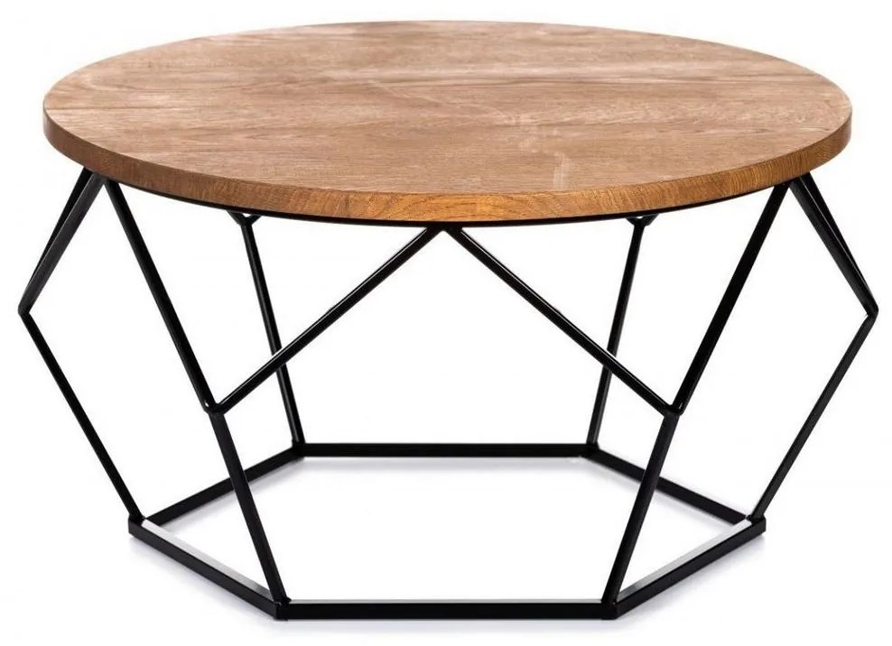 HowHomely | Konferenční stolek OAKLOFT 40x70 cm černá/dub | DD0057
