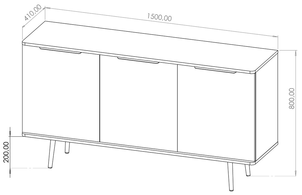 GiB Meble KOMODA PINELLI K3D / KOMODA