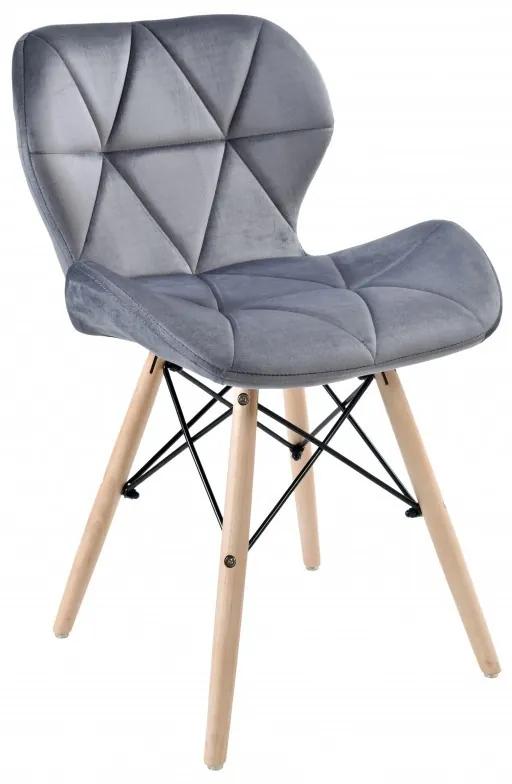 Čalouněná židle MURET VELVET - šedá