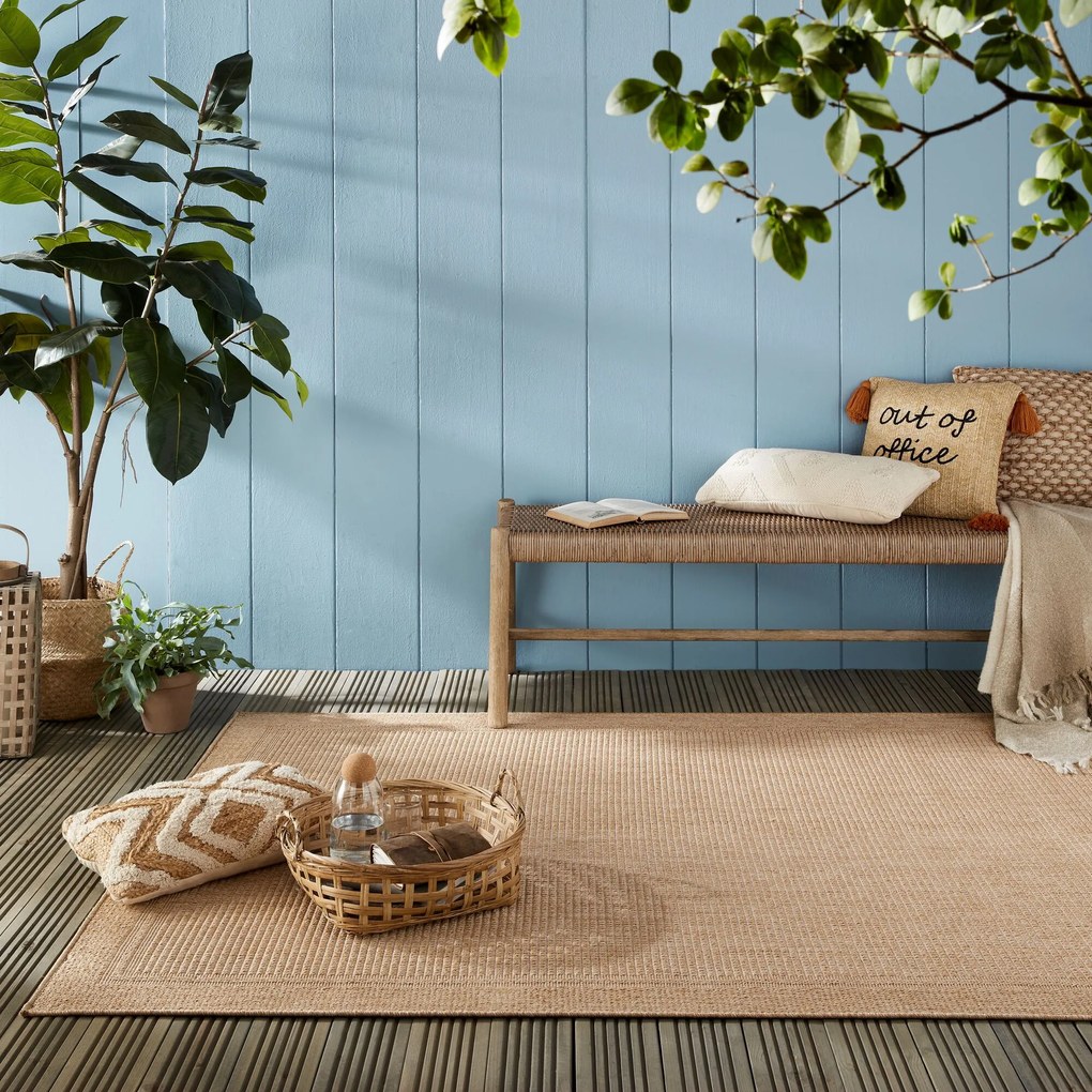 Kusový koberec Aruba Alfresco Weave Natural – na von aj na doma, 80x150, béžová, chodba / predsieň, Flair Rugs
