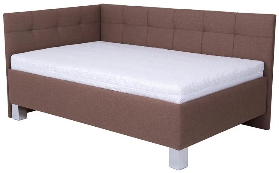 Čalouněná postel s úložným prostorem bez matrace MARIA PETITE 120x200 cm hnědá 8590828933465